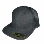 Black Denim / Black Mesh Flatbill Snapback – Double Portion Supply