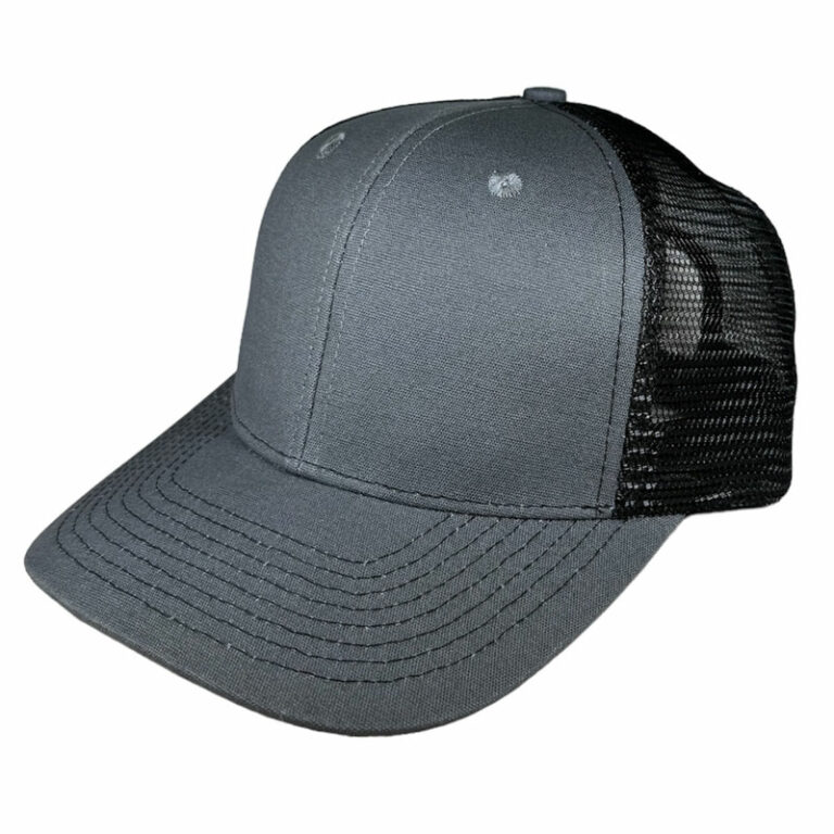 Dark Canvas/ Black Mesh Curved Snapback – Double Portion Supply