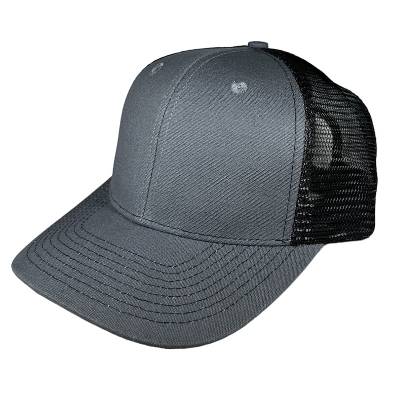 Dark Canvas/ Black Mesh Curved Snapback – Double Portion Supply