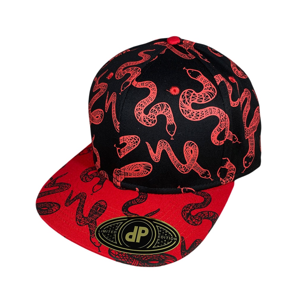 Red Black Snake Snapback – Double Portion Supply